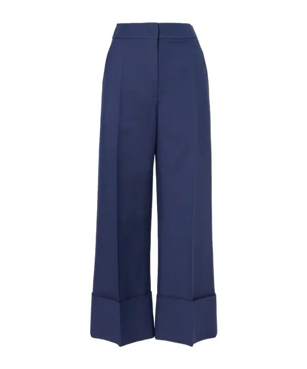 Valentino Garavani Crepe Couture Wide-leg Pants - Blue