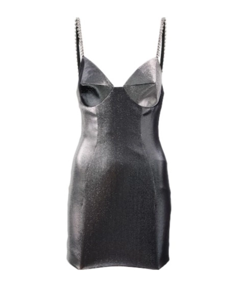AREA Embellished Coated Minidress - Gray