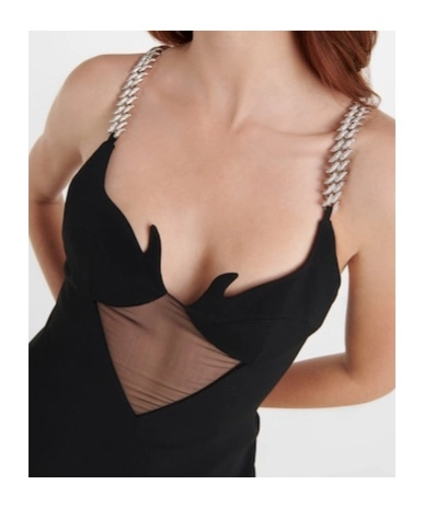 David Koma Embellished Mesh-panel Minidress
