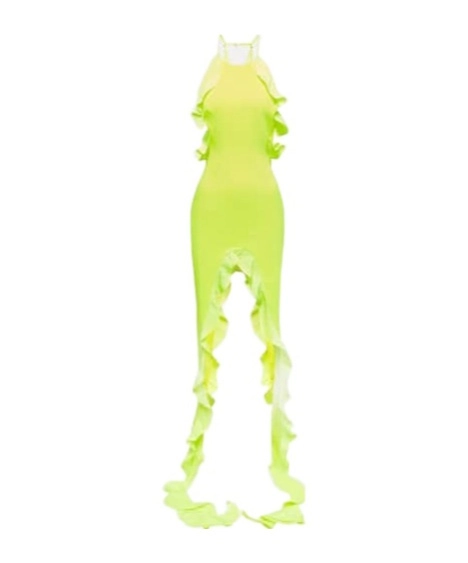 David Koma Asymmetrical Ruffled Maxi Dress