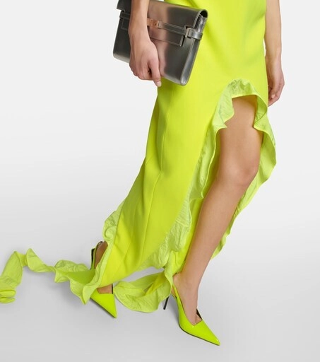 David Koma Asymmetrical Ruffled Maxi Dress