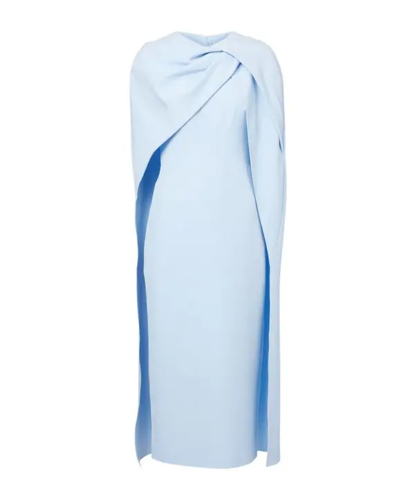 SAFIYAA LONDON Oria Caped Crêpe Cocktail Dress