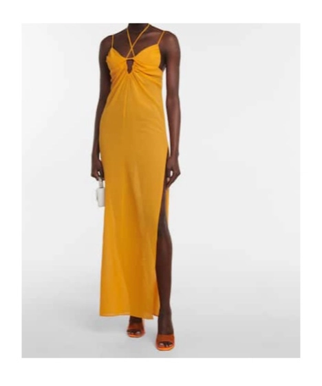 NENSI DOJAKA Cutout Halterneck Maxi Dress - Orange