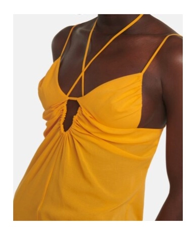 NENSI DOJAKA Cutout Halterneck Maxi Dress - Orange