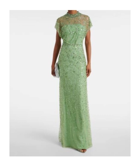 Jenny Packham Crystal Drop Embellished Gown