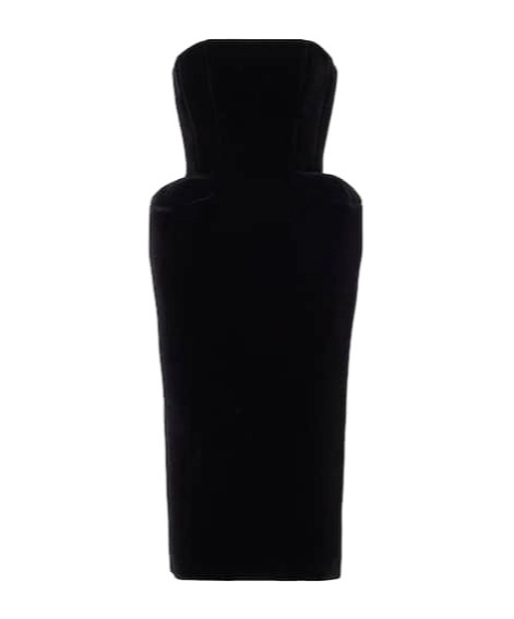 David Koma Velvet Bustier Dress - Black