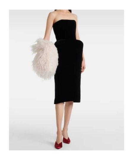 David Koma Velvet Bustier Midi Dress