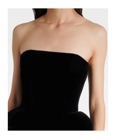 David Koma Velvet Bustier Midi Dress
