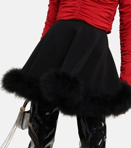 Magda Butrym Feather-trimmed Miniskirt