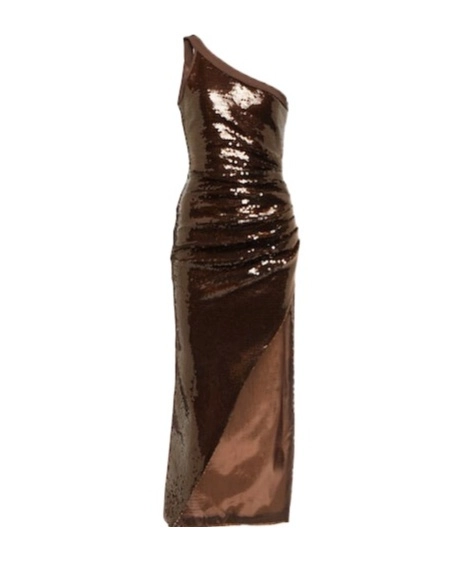 David Koma One-shoulder Sequined Midi Dress