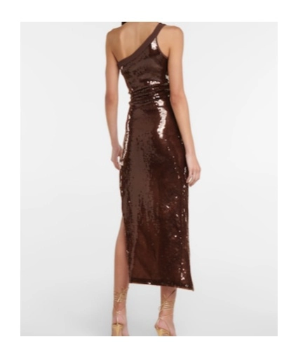 David Koma One-shoulder Sequined Midi Dress