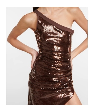 David Koma One-shoulder Sequined Midi Dress