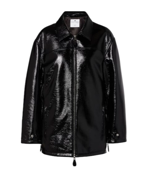 COURREGES Coated Cotton-blend Jacket - Black