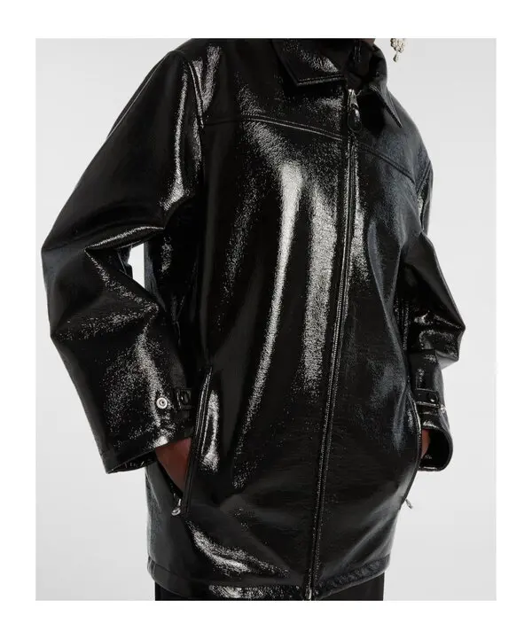 COURREGES Coated Cotton-blend Jacket