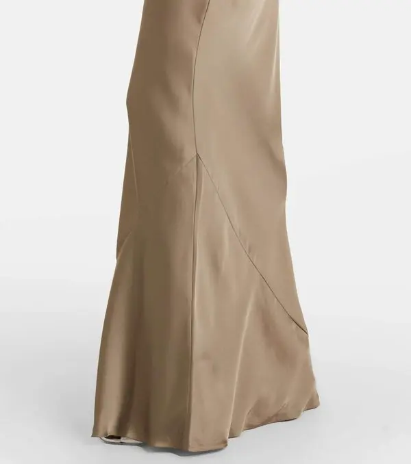 Norma Kamali Draped Halterneck Satin Gown