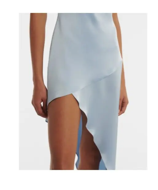 David Koma Feather-trimmed Satin Cocktail Dress