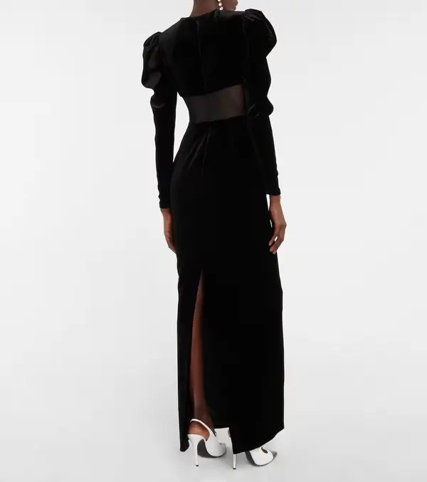 Alessandra Rich Silk-blend Velvet Maxi Dress