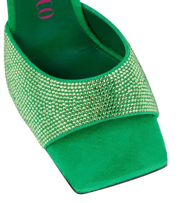 Attico Devon Embellished Leather And Suede Sandals