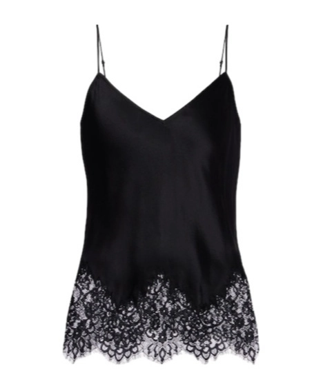 NILI LOTAN Nadine Lace-trimmed Silk Camisole - Black