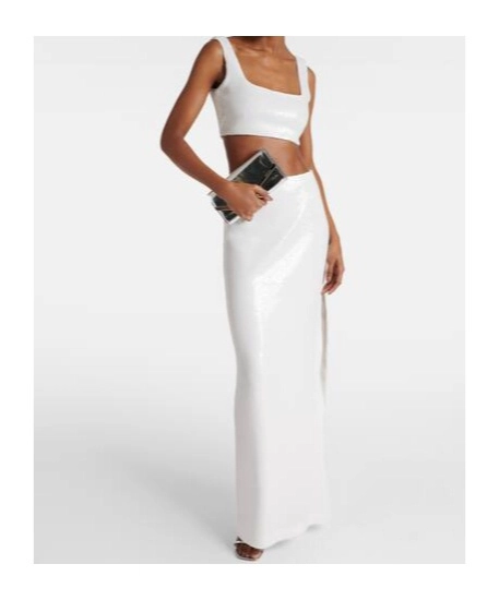 Galvan Beating Heart Sequin Crop Top