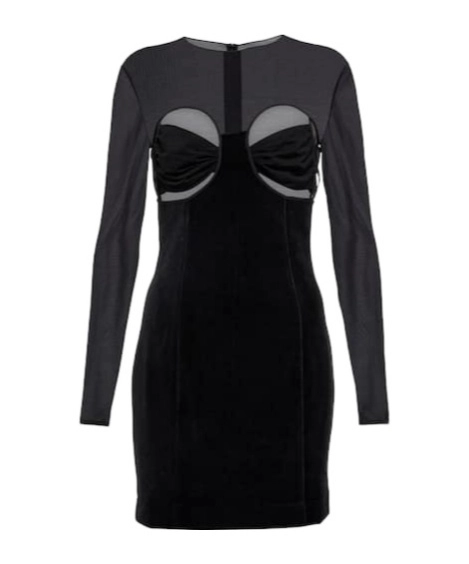 NENSI DOJAKA Cutout Velvet Minidress - Black