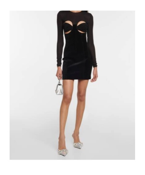 NENSI DOJAKA Cutout Velvet Minidress