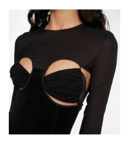 NENSI DOJAKA Cutout Velvet Minidress