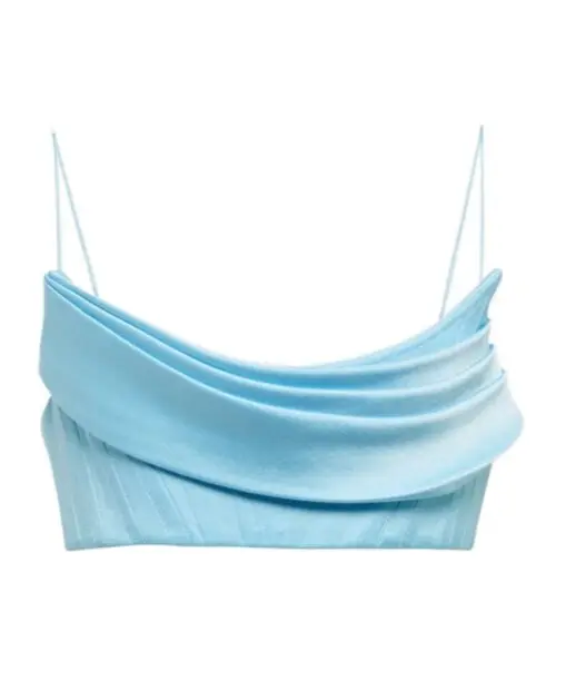 Alex Perry Carva Satin Crêpe Crop Top