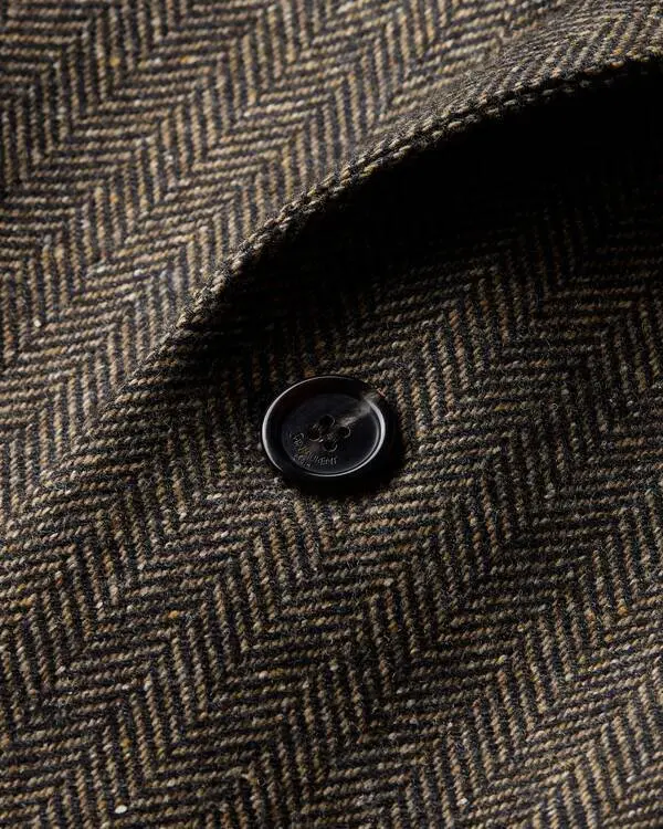 Saint Laurent Single-breasted Jacket In Herringbone Wool