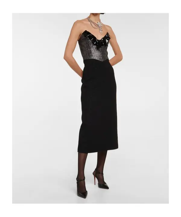 Alessandra Rich Tweed Midi Dress