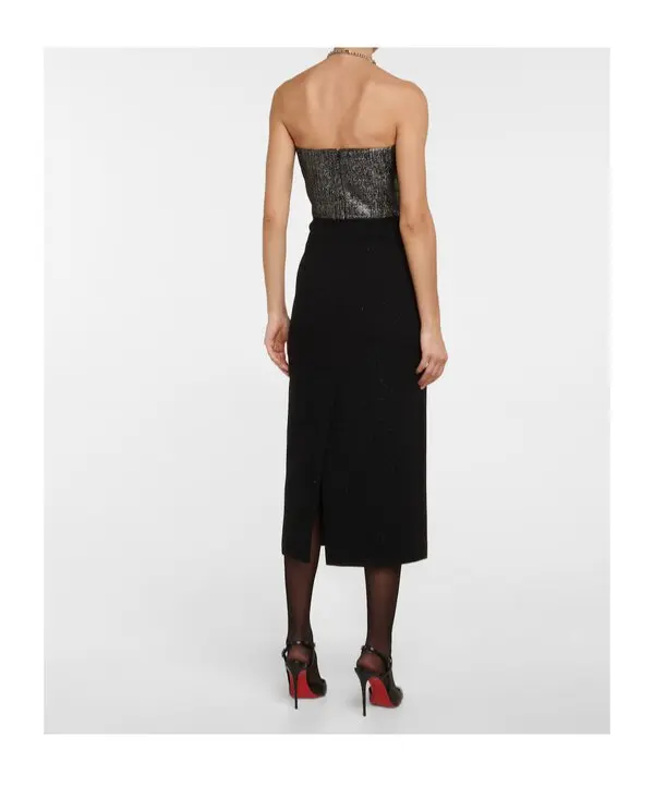 Alessandra Rich Tweed Midi Dress