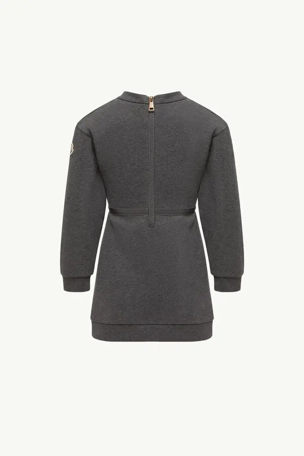 Moncler Cotton Sweatshirt Dress With Pleated Details