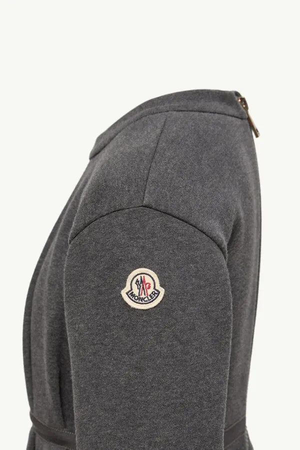 Moncler Cotton Sweatshirt Dress With Pleated Details