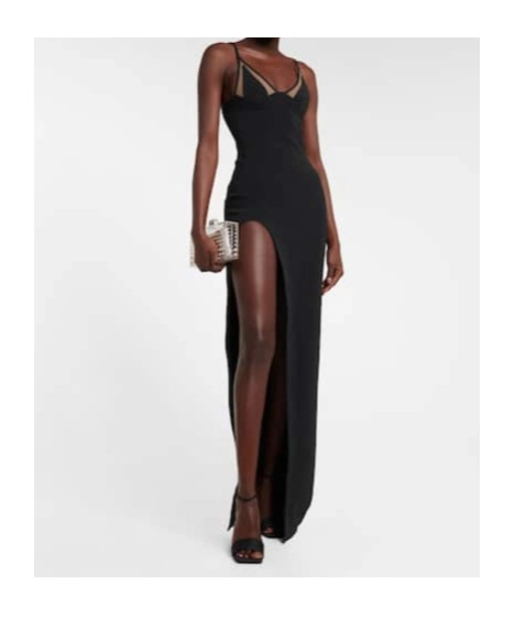 David Koma Mesh-paneled Gown
