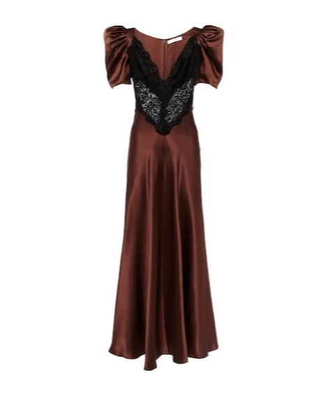 RODARTE Lace-trimmed Silk Charmeuse Gown