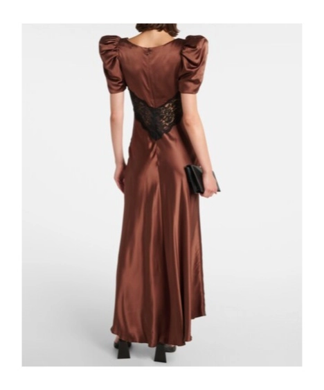 RODARTE Lace-trimmed Silk Charmeuse Gown