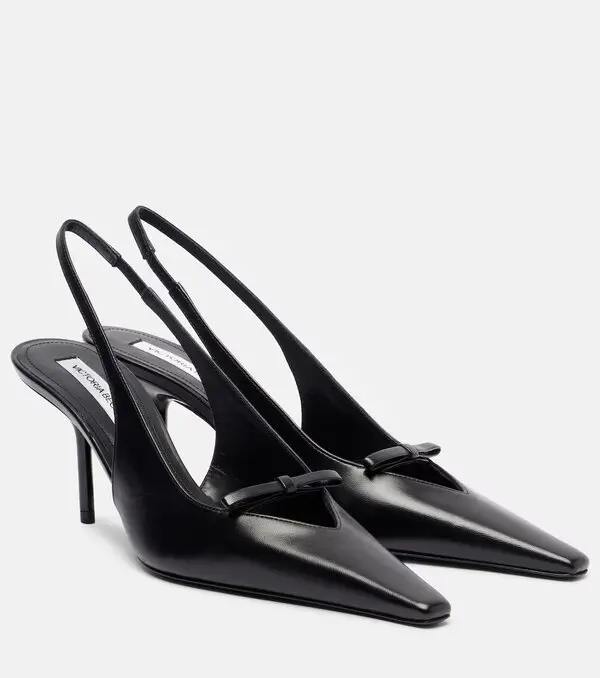 Victoria Beckham Slingback Leather High-heeled Sandals With Stiletto Heel
