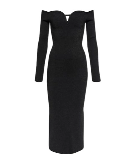 Galvan Grace Off-shoulder Midi Dress
