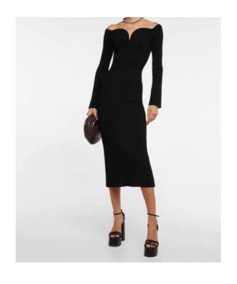 Galvan Grace Off-shoulder Midi Dress