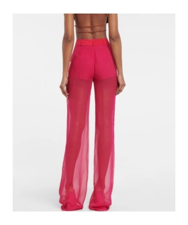 NENSI DOJAKA Mid-rise Wide-leg Silk Pants