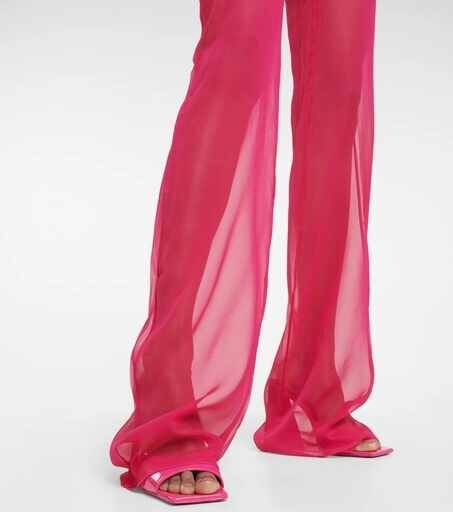 NENSI DOJAKA Mid-rise Wide-leg Silk Pants
