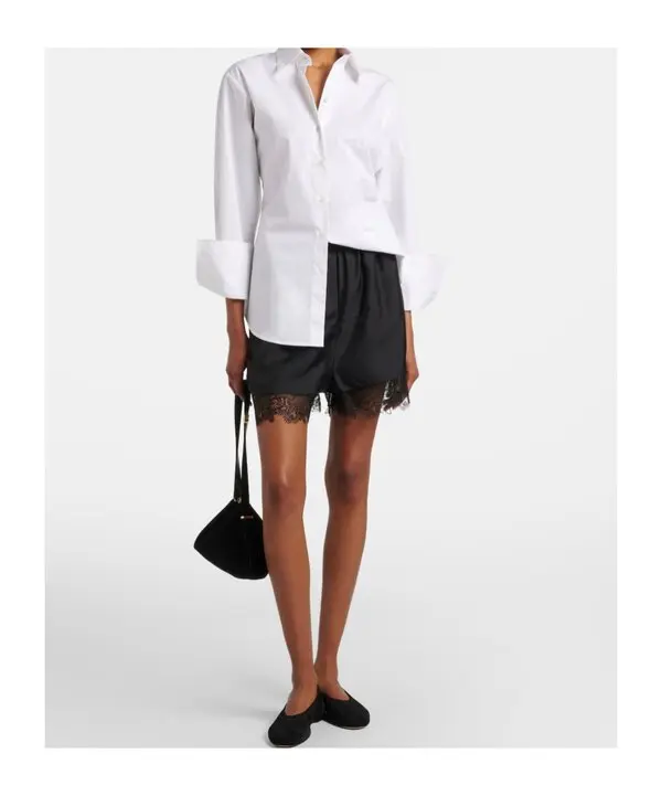 RÓHE Lace-trimmed Silk Shorts
