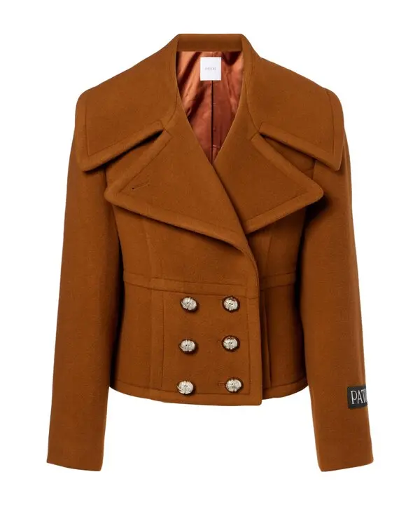PATOU Cropped Double-breasted Casual Jacket