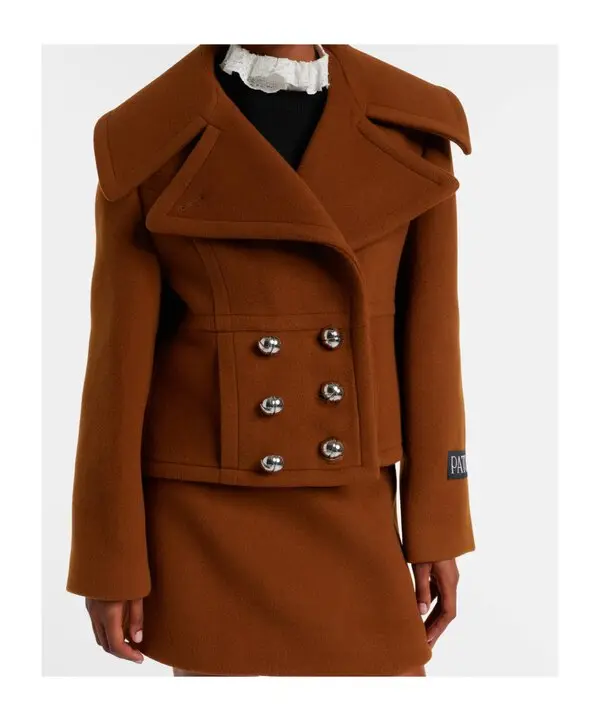 PATOU Cropped Double-breasted Casual Jacket