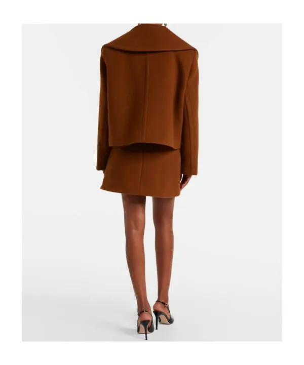 PATOU Cropped Double-breasted Casual Jacket