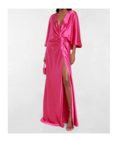 Monique Lhuillier Draped Satin Gown