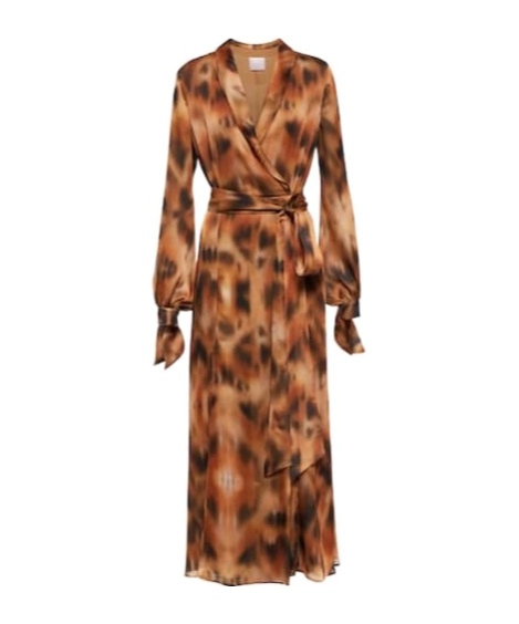 Galvan Cabana Leopard-print Wrap Dress