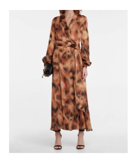Galvan Cabana Leopard-print Wrap Dress