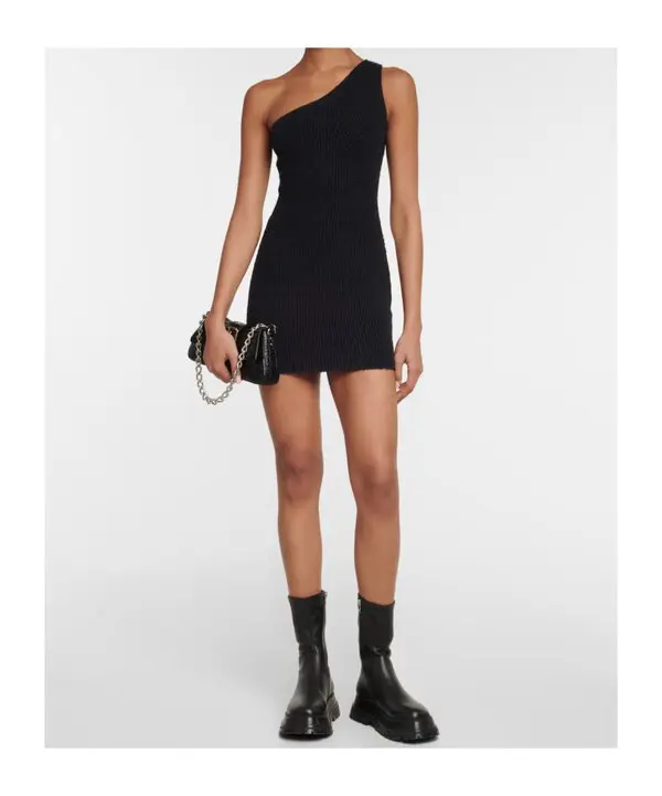 Wardrobe.NYC Ribbed One-shoulder Dress