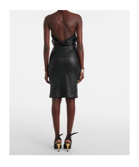 Stouls Gin Leather Midi Skirt